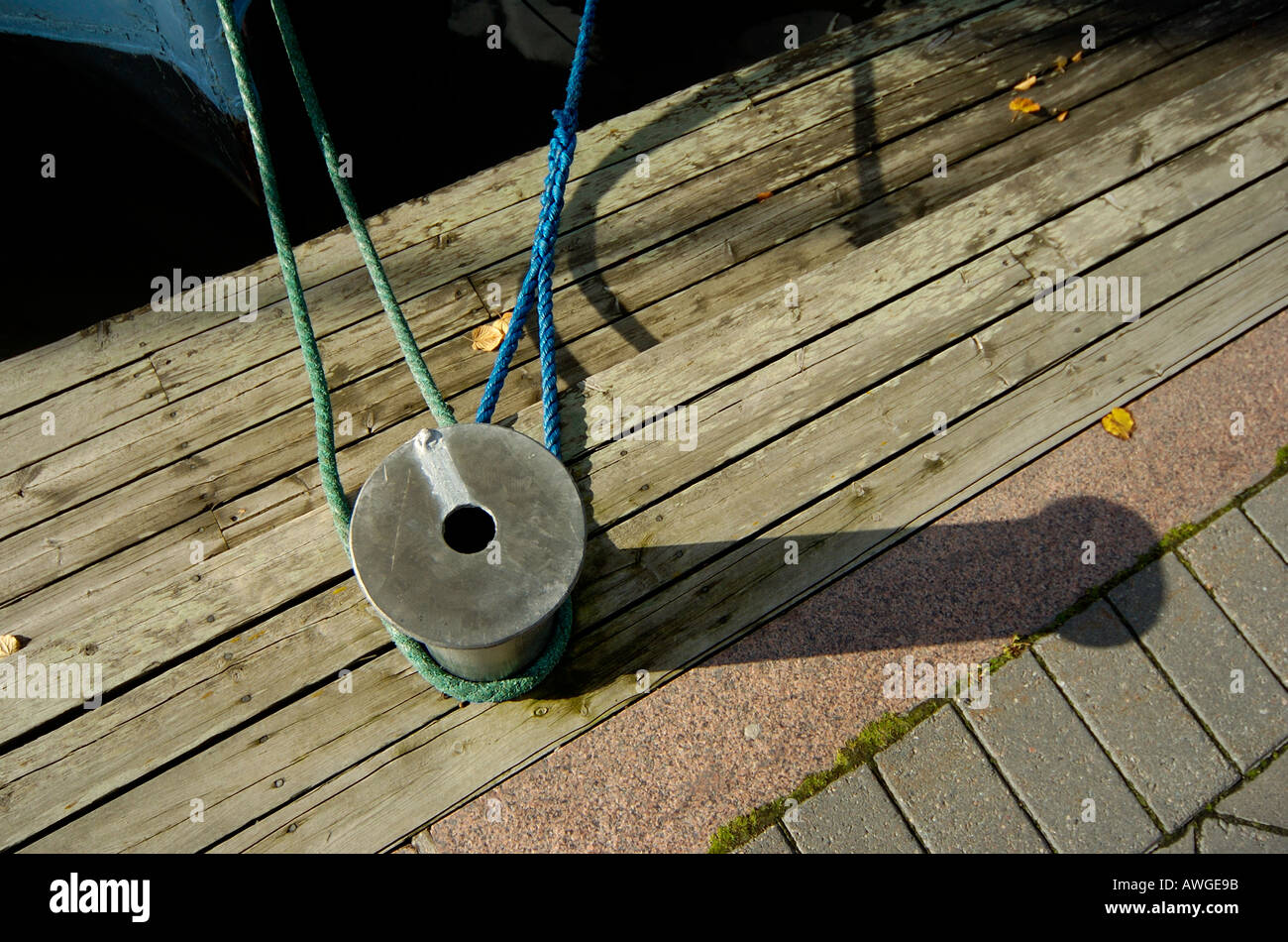 Mooring bitt at boats berth Stock Photo - Alamy