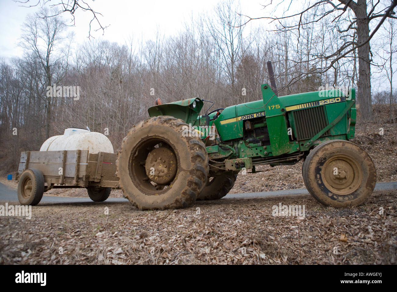 A farm tractor on a rural farm in Guilford, Connecticut USA Stock Photo ...