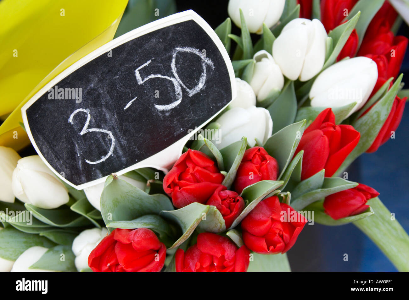 Sale sign flowers Midlands England Stock Photo - Alamy