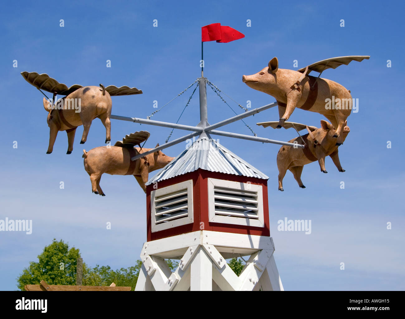 Flying Pigs at a miniature golf course in Pigeon Forge Tennessee Stock ...