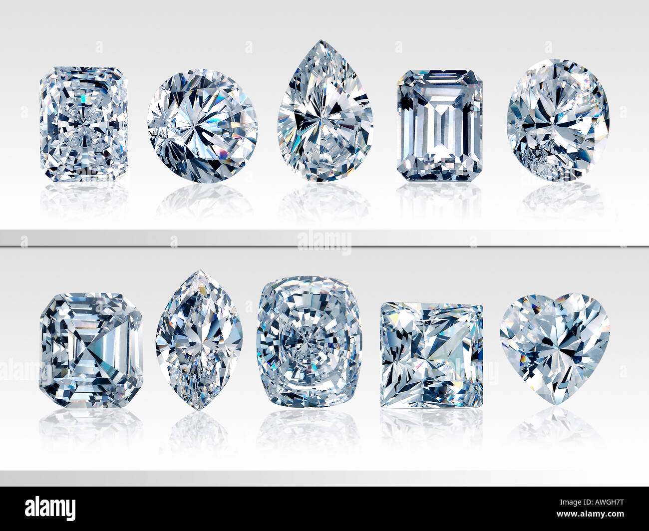 close up white diamonds on white background Stock Photo - Alamy