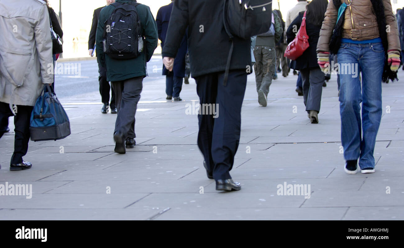 White collar worker action stepping striding business travel rush hi ...