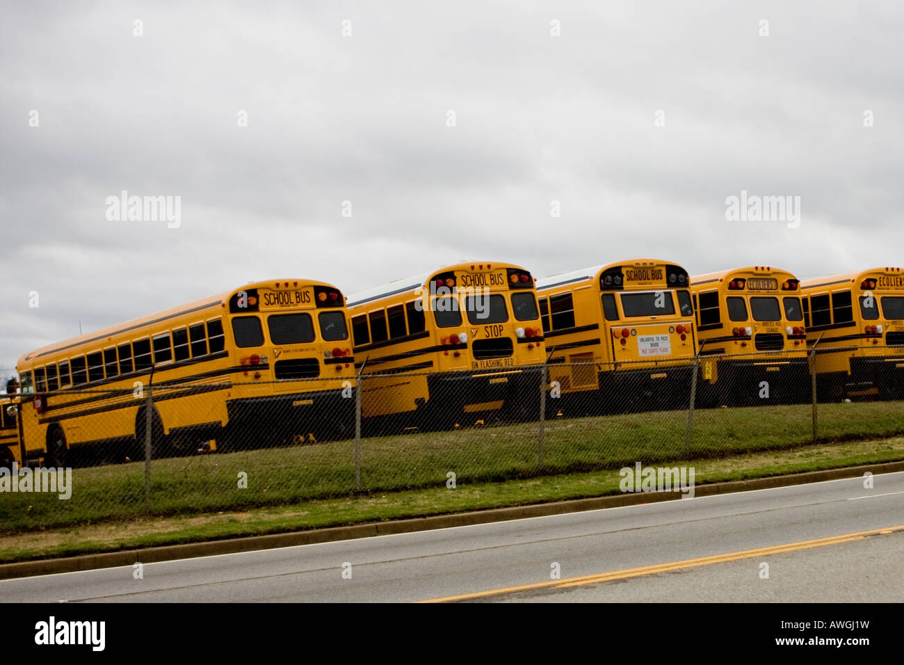 School Bus Depot in Macon Georgia Stock Photo - Alamy