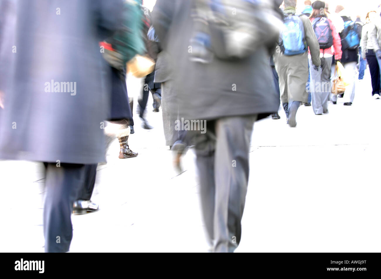 White collar worker action stepping striding business travel rush hi ...