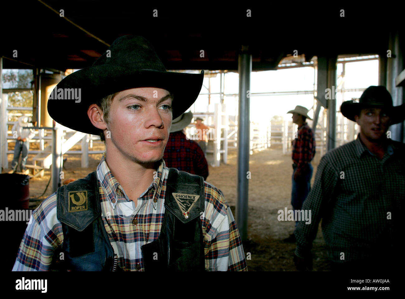 Winner of the bull riding contest, Mt Isa rodeo Stock Photo - Alamy