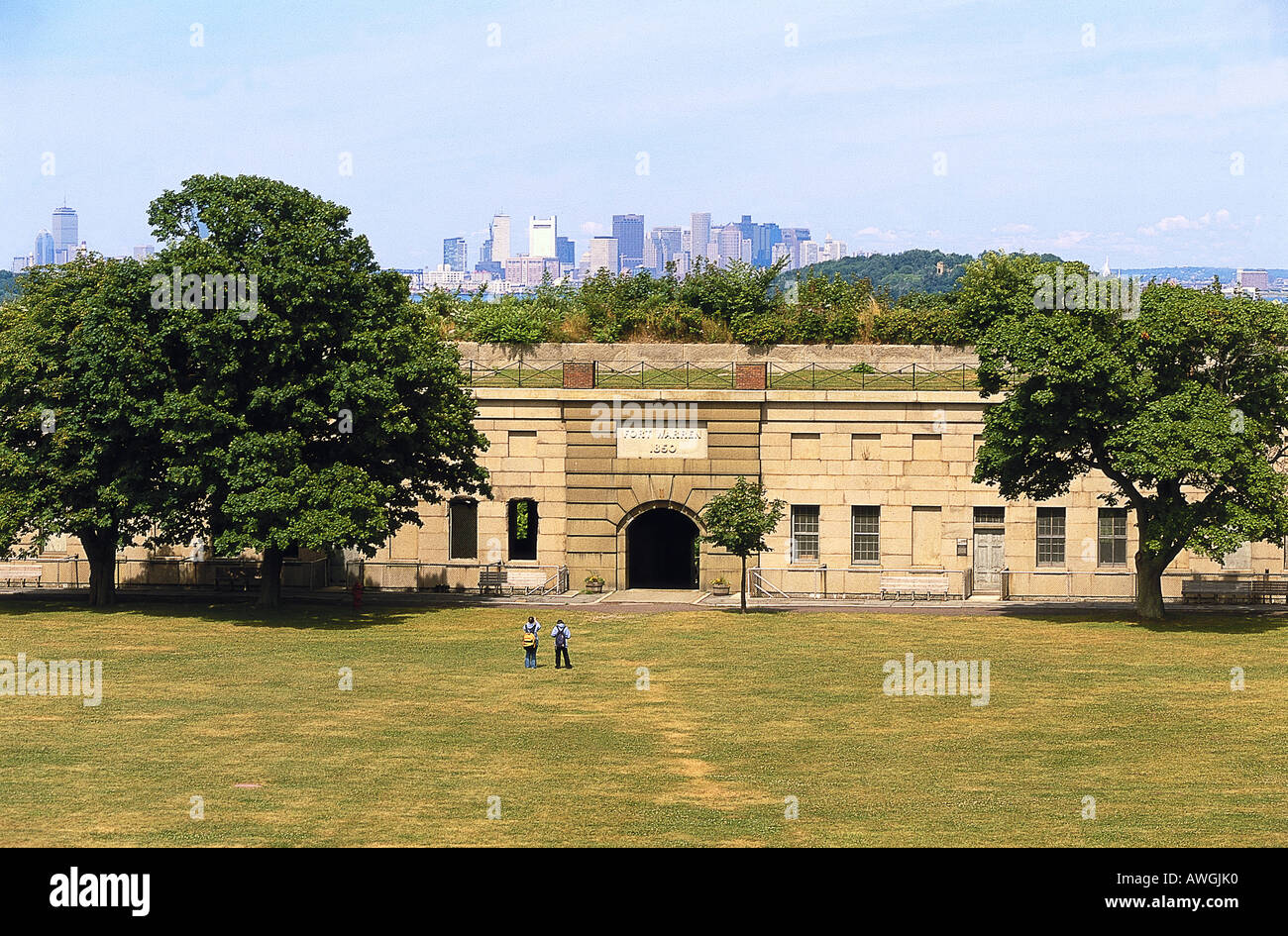 USA, Massachusetts, Boston, George's Island, Fort Warren, façade of ...