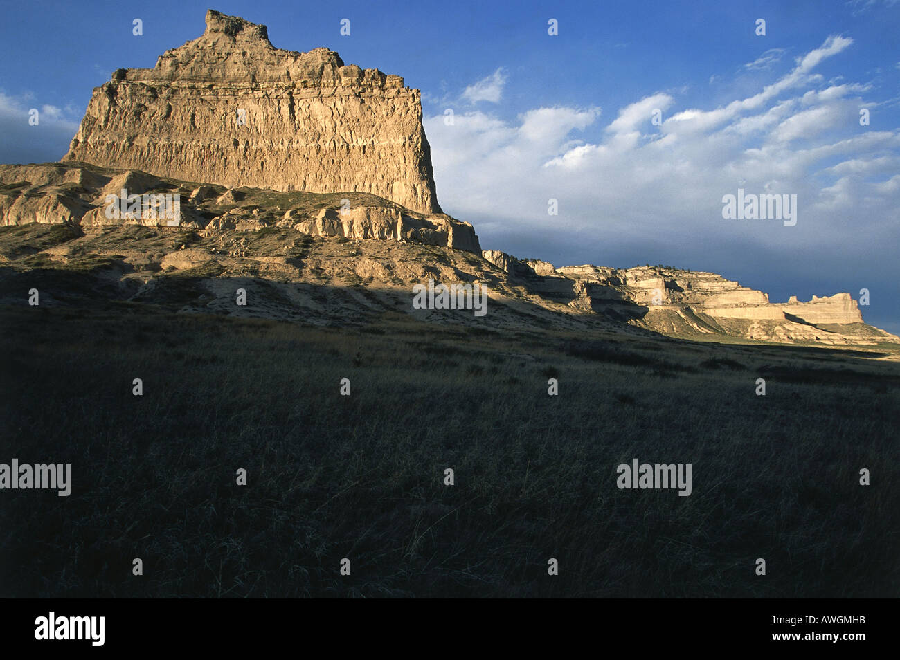 USA, Nebraska, Scotts Bluff National Monument, prominent natural ...