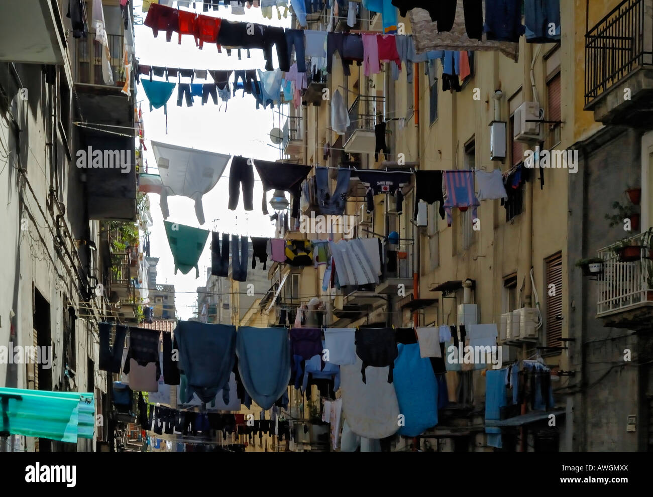 Napoli Naples Historical Center street Forcella street laundry ...