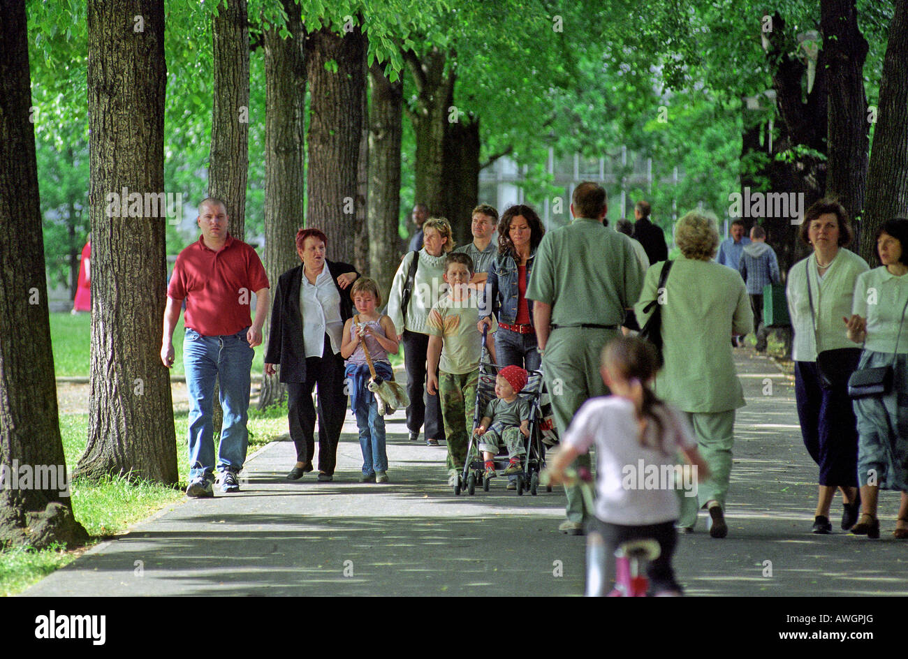 People strolling on Sunday, Poznan, Poland Stock Photo - Alamy