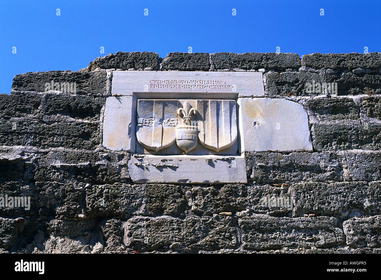 Turkey, Aegean Region, Bodrum, Castle of St Peter, heraldic relief ...