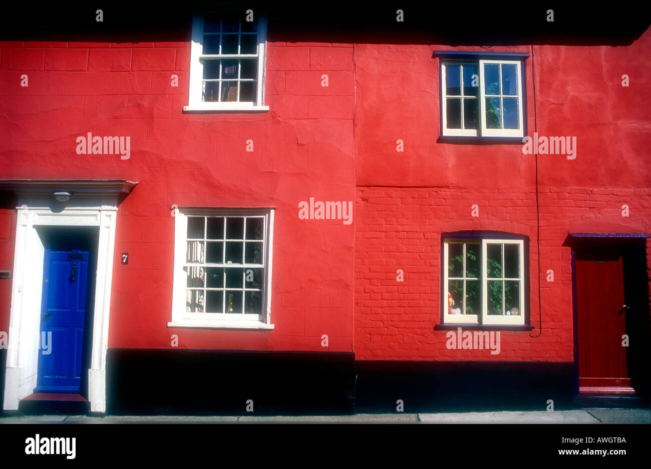 Facade of red painted house in Framlingham Suffolk England Stock Photo ...