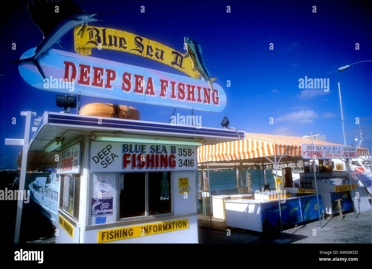 Deep Sea Fishing Excursion booths at Miami Florida USA Stock Photo - Alamy