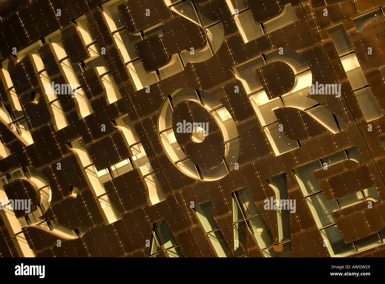 Abstract of Lettering on Wales Milennium Centre, Cardiff Stock Photo ...