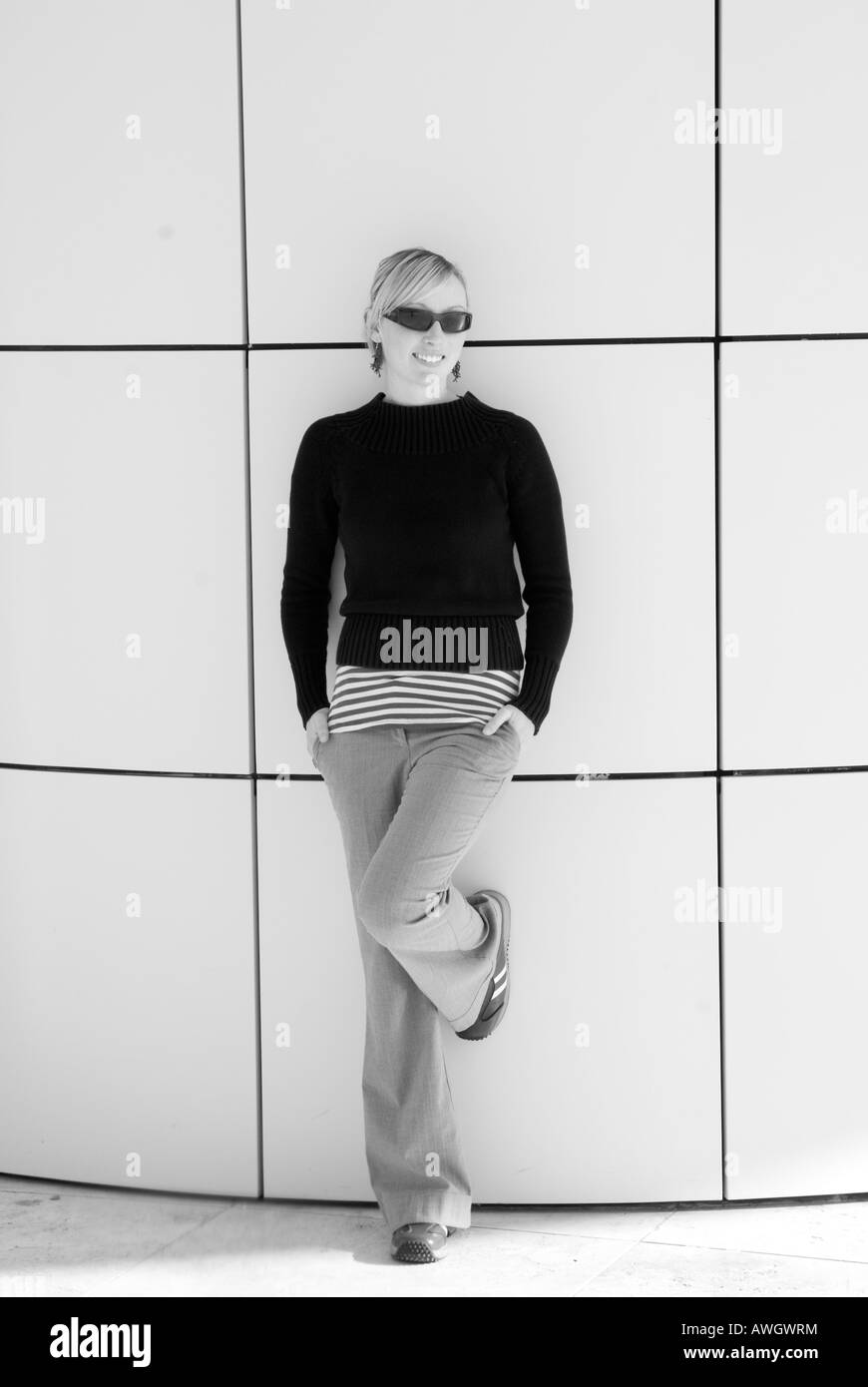 Smile happy cute young Black and White Stock Photos & Images - Alamy