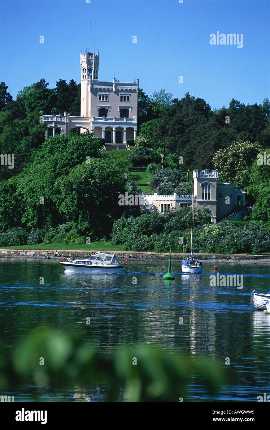 Norway, Oslo, Bygdoy, Oscarshall Slott, façade of King Oscar I's 19th ...