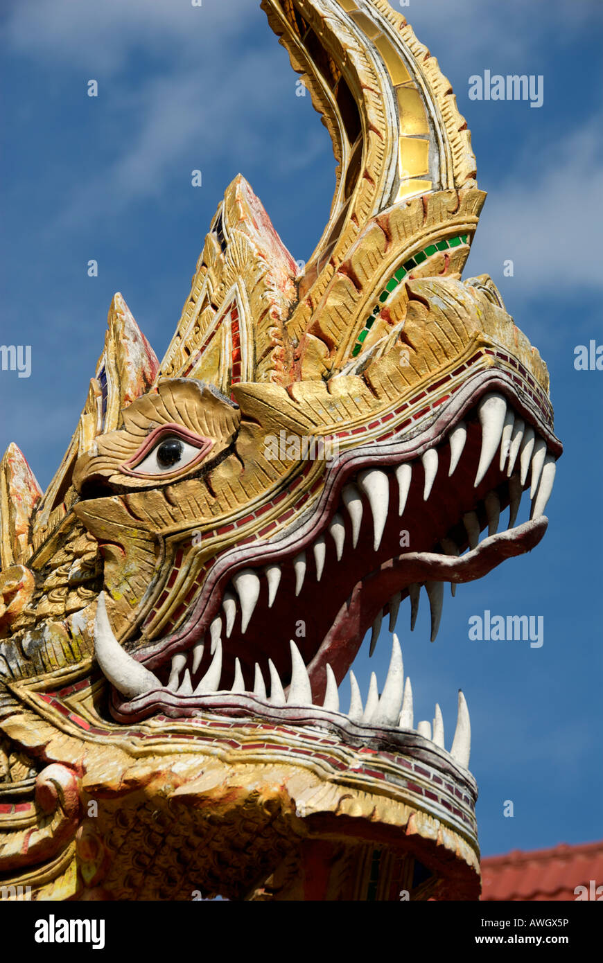 Naga figure Temple guardian Chang Mai Thailand Stock Photo - Alamy
