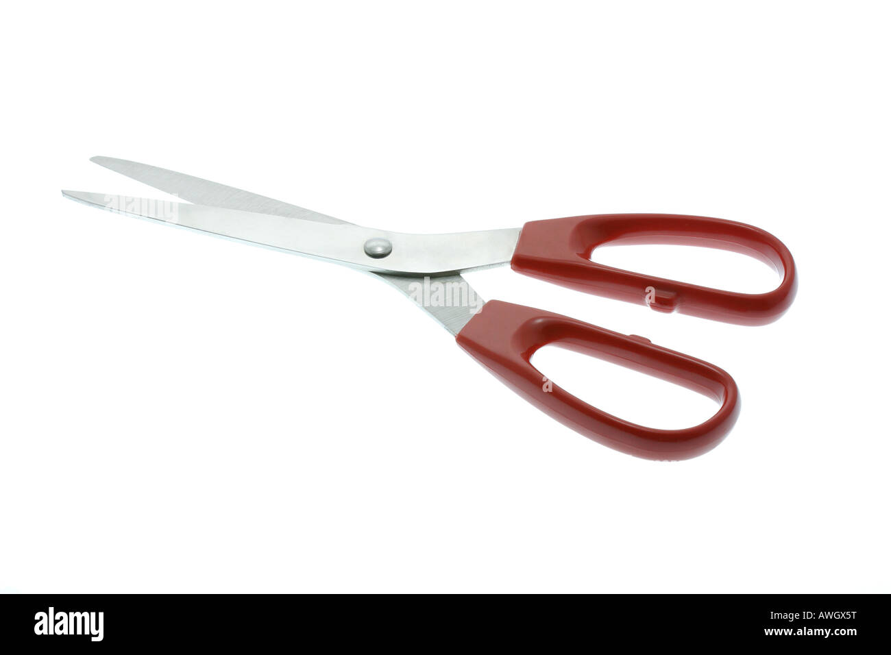 A pair red scissors isolated on white background Stock Photo - Alamy