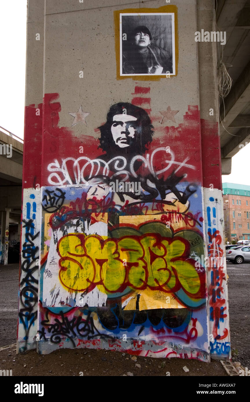 Graffiti under an overpass in Quebec City Quebec Canada Stock Photo - Alamy