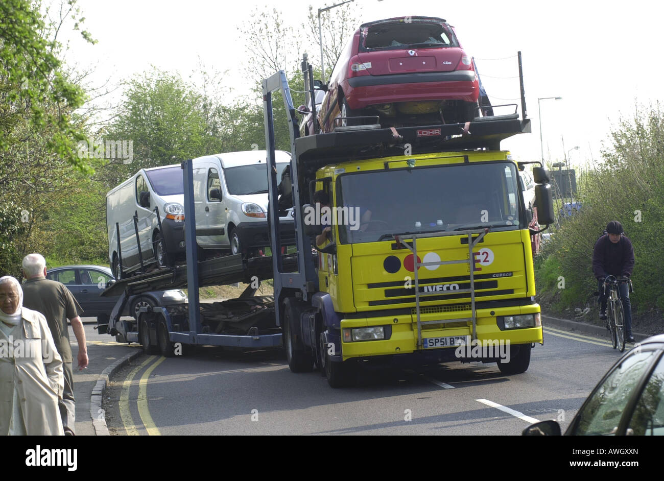 Car transporter crash hi-res stock photography and images - Alamy