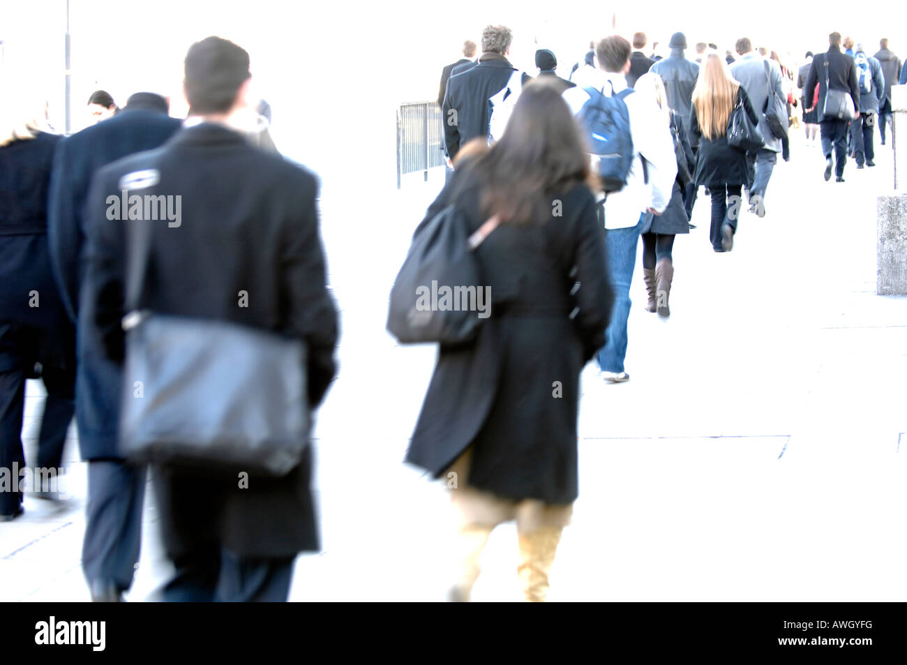 White collar worker action stepping striding business travel rush hi ...