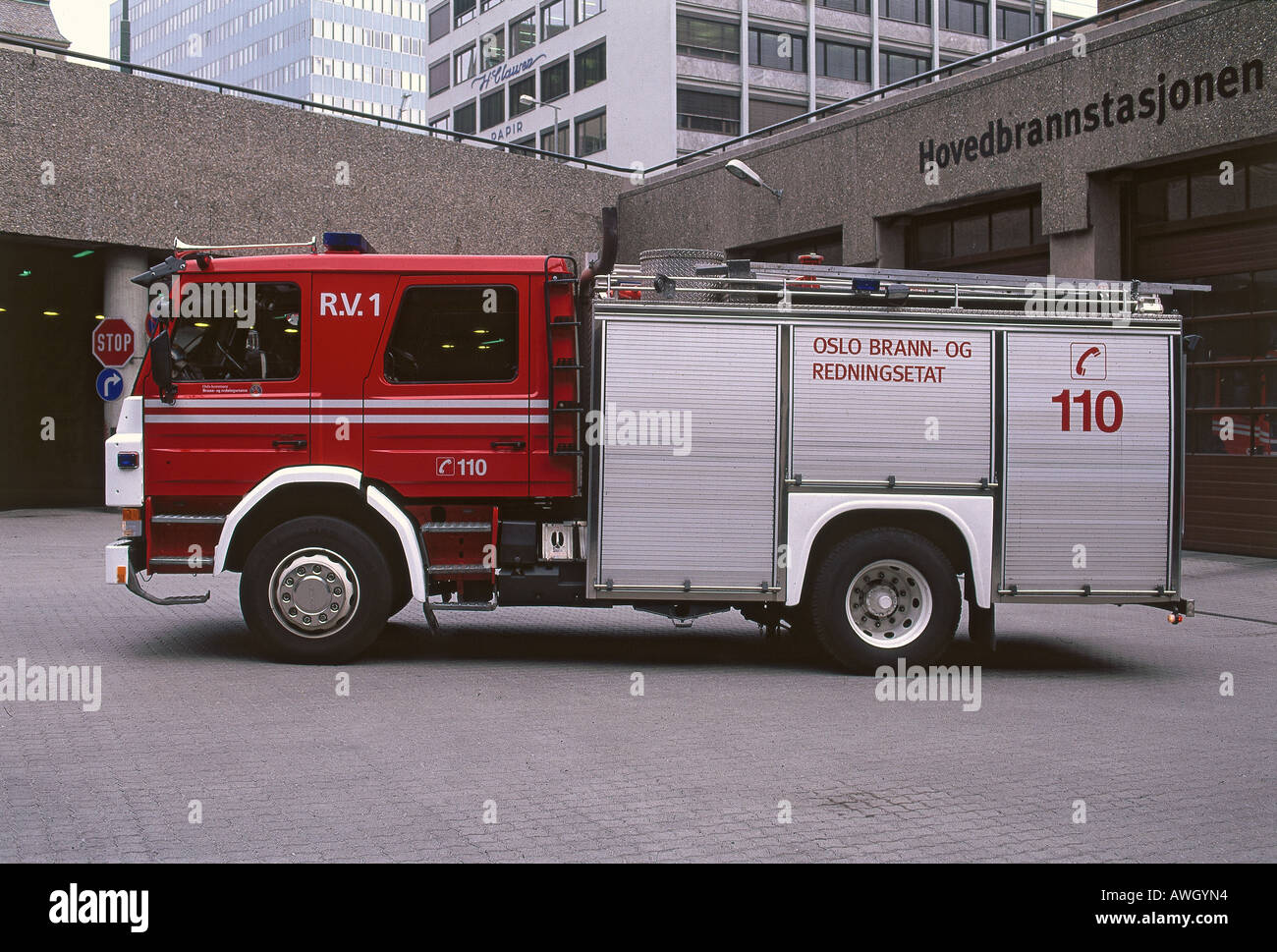 Norway, Oslo, Norwegian fire engine Stock Photo - Alamy
