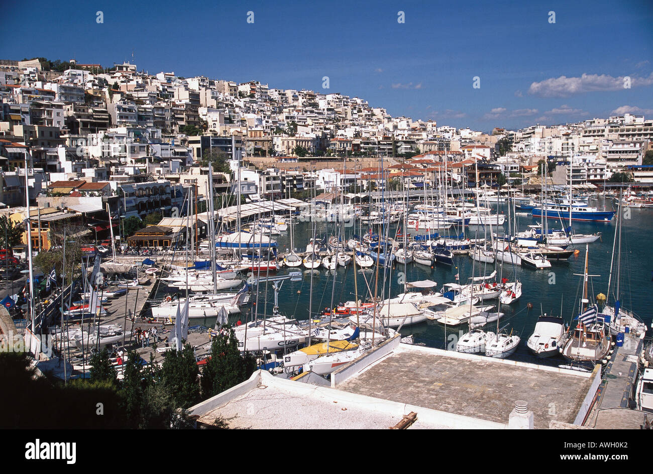 Greece, Athens, Piraeus, Kastella, residential quarter, built into ...