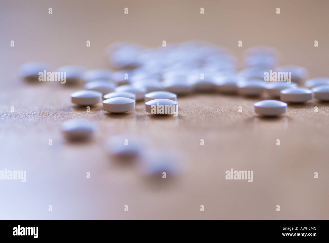 Vitamin D Pills on a wooden counter top. Essential Vitamin, calcium ...