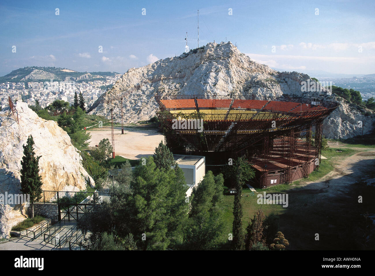 Greece, Athens, Lykavittos Hill, open-air theater Stock Photo - Alamy