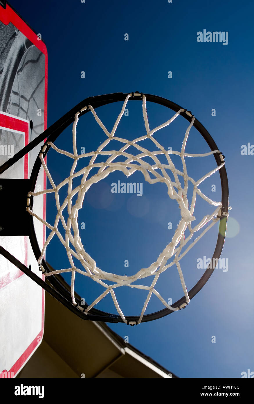basket from below with lens flare from the sun Stock Photo - Alamy