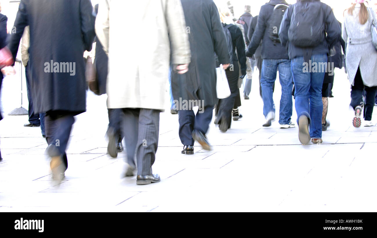 White collar worker action stepping striding business travel rush hi ...