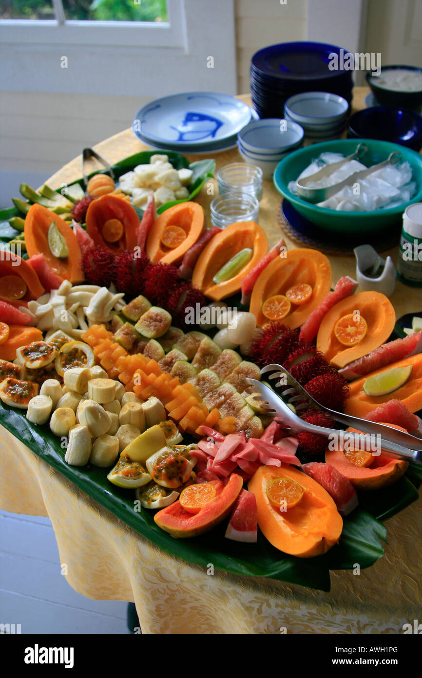 Breakfast Shipman House Hilo Island of Hawaii Stock Photo - Alamy