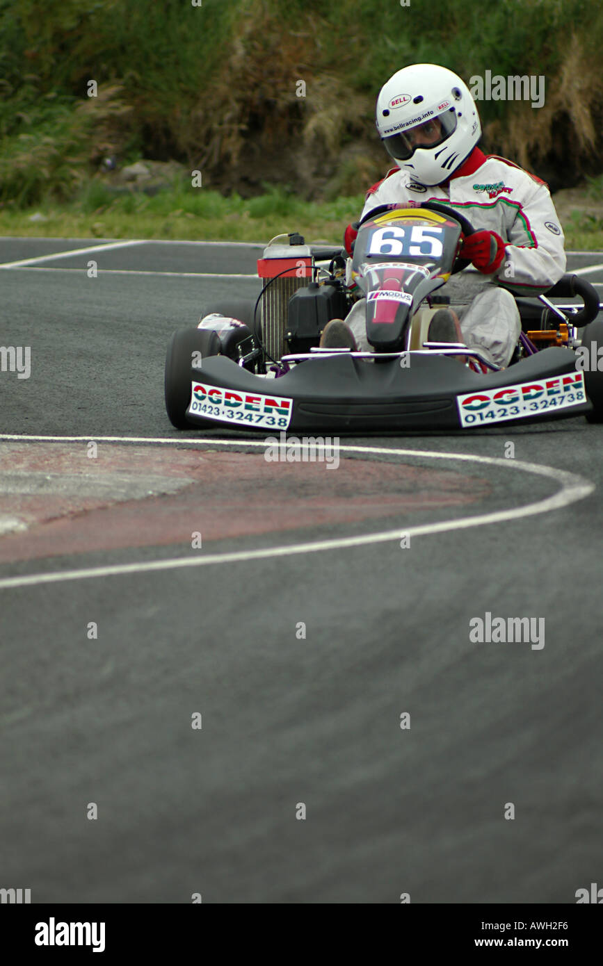 Kart racer in action Stock Photo - Alamy
