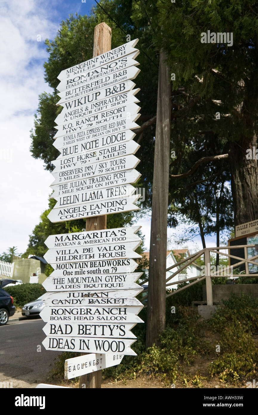 Sign post Julian, California, USA Stock Photo - Alamy