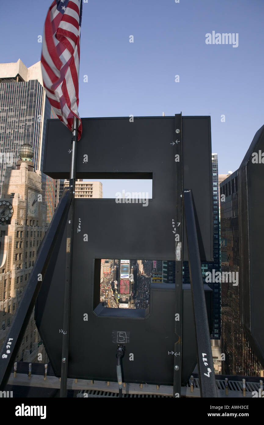 Number 5 of 2005 letters atop the One Times Square building New York ...