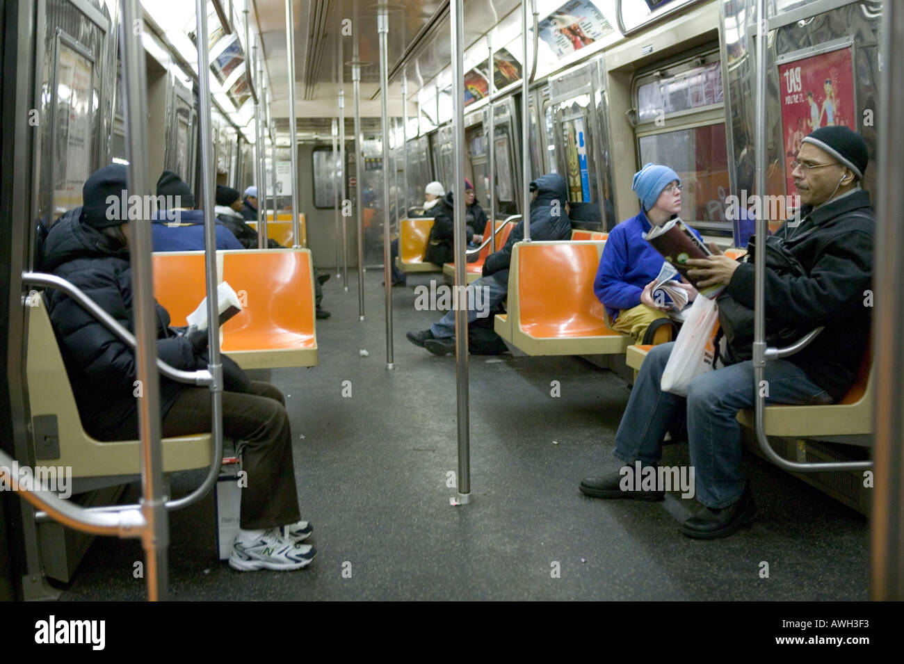 Mta subway seating hi-res stock photography and images - Alamy