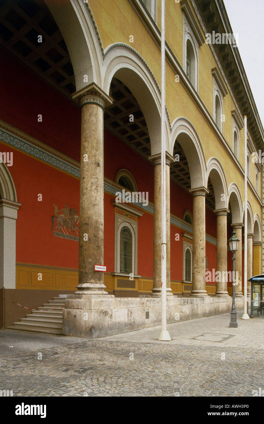 Neo renaissance arcade style loggia painted in ochre fresco munich ...