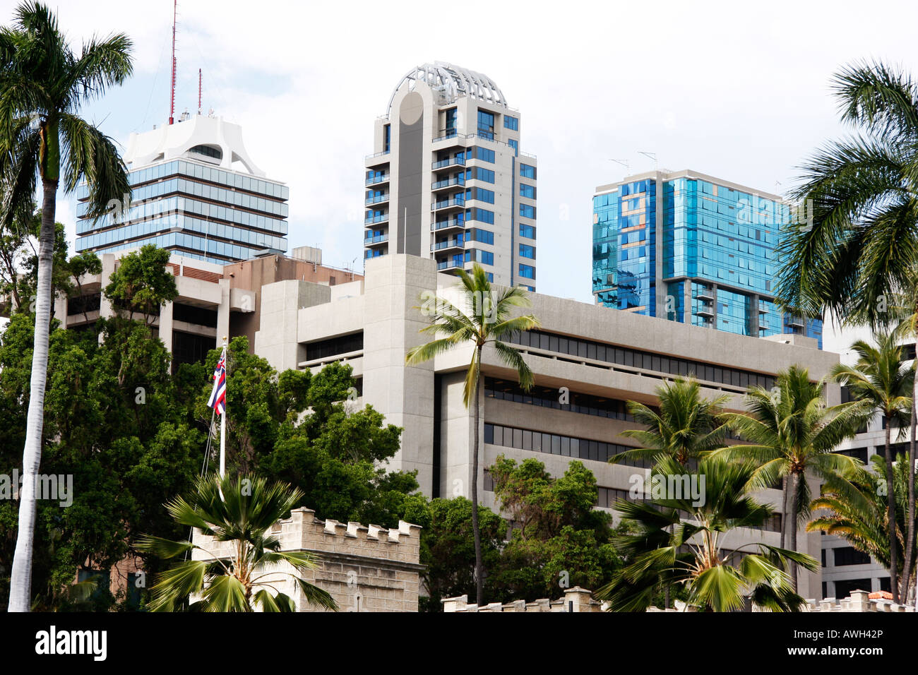 modern architecture in downtown Honolulu,Oahu in the Hawaii Islands ...