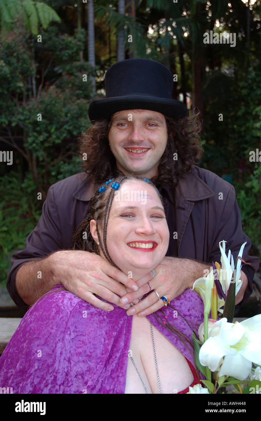 Goth bride and Groom wedding portrait dsc 7289 Stock Photo - Alamy