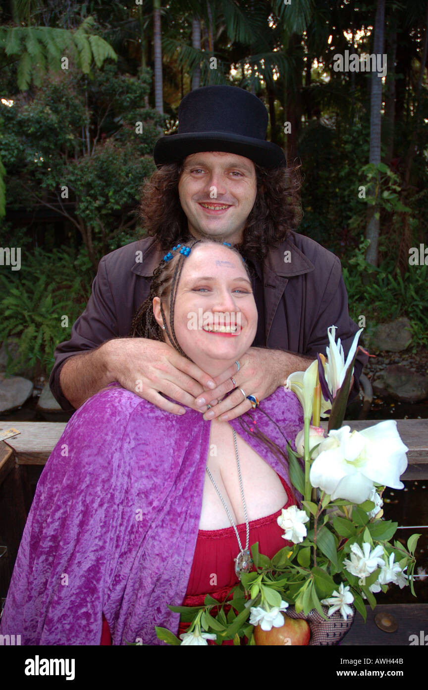 Goth bride and Groom wedding portrait dsc 7290 Stock Photo - Alamy