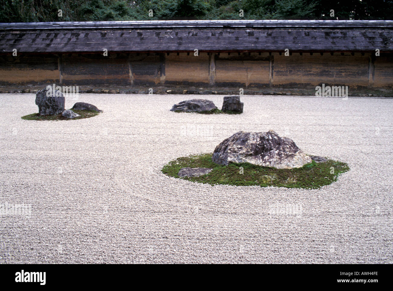 Detail of Ryoan ji Zen garden Kyoto Japan Stock Photo - Alamy
