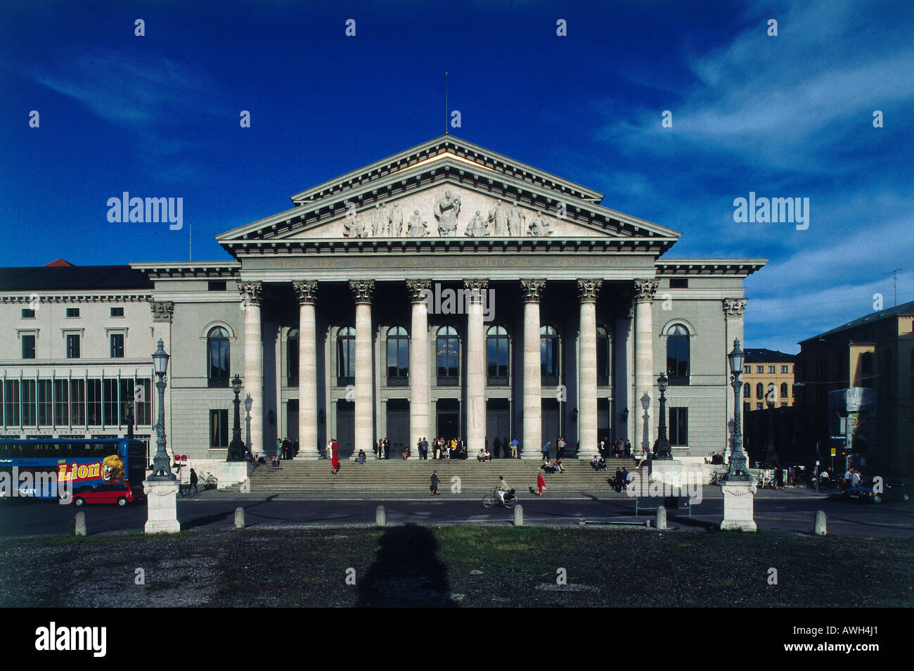 Germany, Bavaria, Munich, Nationaltheater, Neo-Classical façade ...