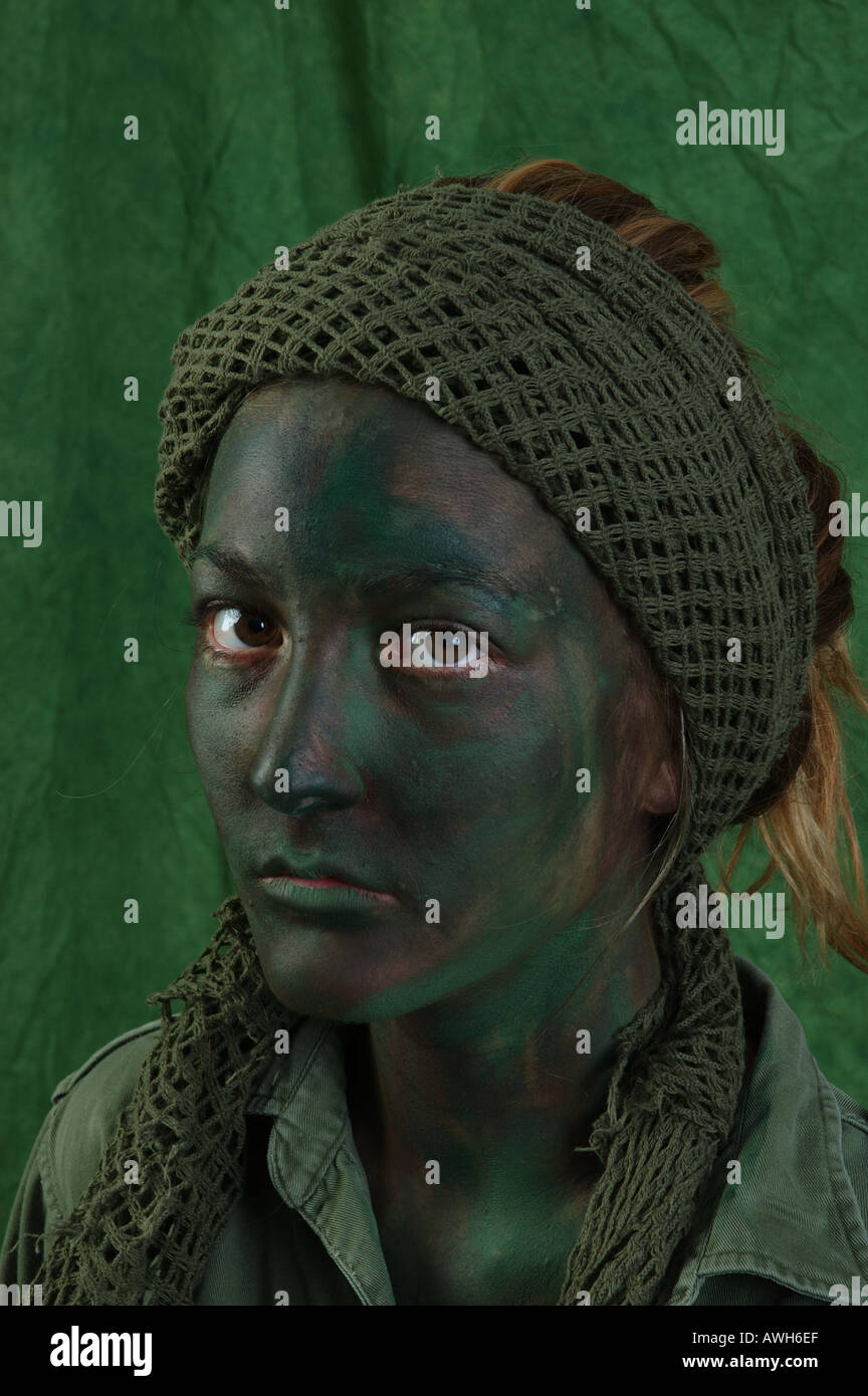 girl with green face looking at into camera dsc 8214 Stock Photo - Alamy