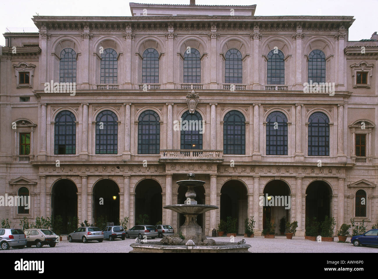 Rome, Palazzo Barberini, façade and fountain Stock Photo - Alamy