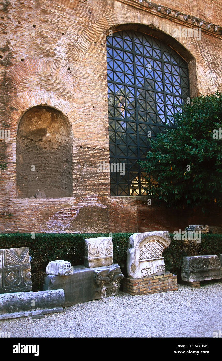 Rome, Baths of Diocletian, windows and exterior walls Stock Photo - Alamy