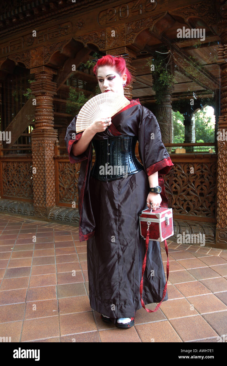 young European Goth dressed as Japanese geisha girl dsc 7110 Stock ...