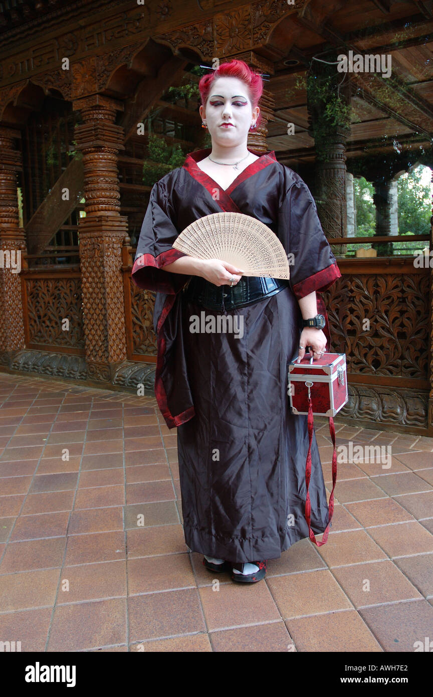 young European Goth dressed as Japanese geisha girl dsc 7111 Stock ...