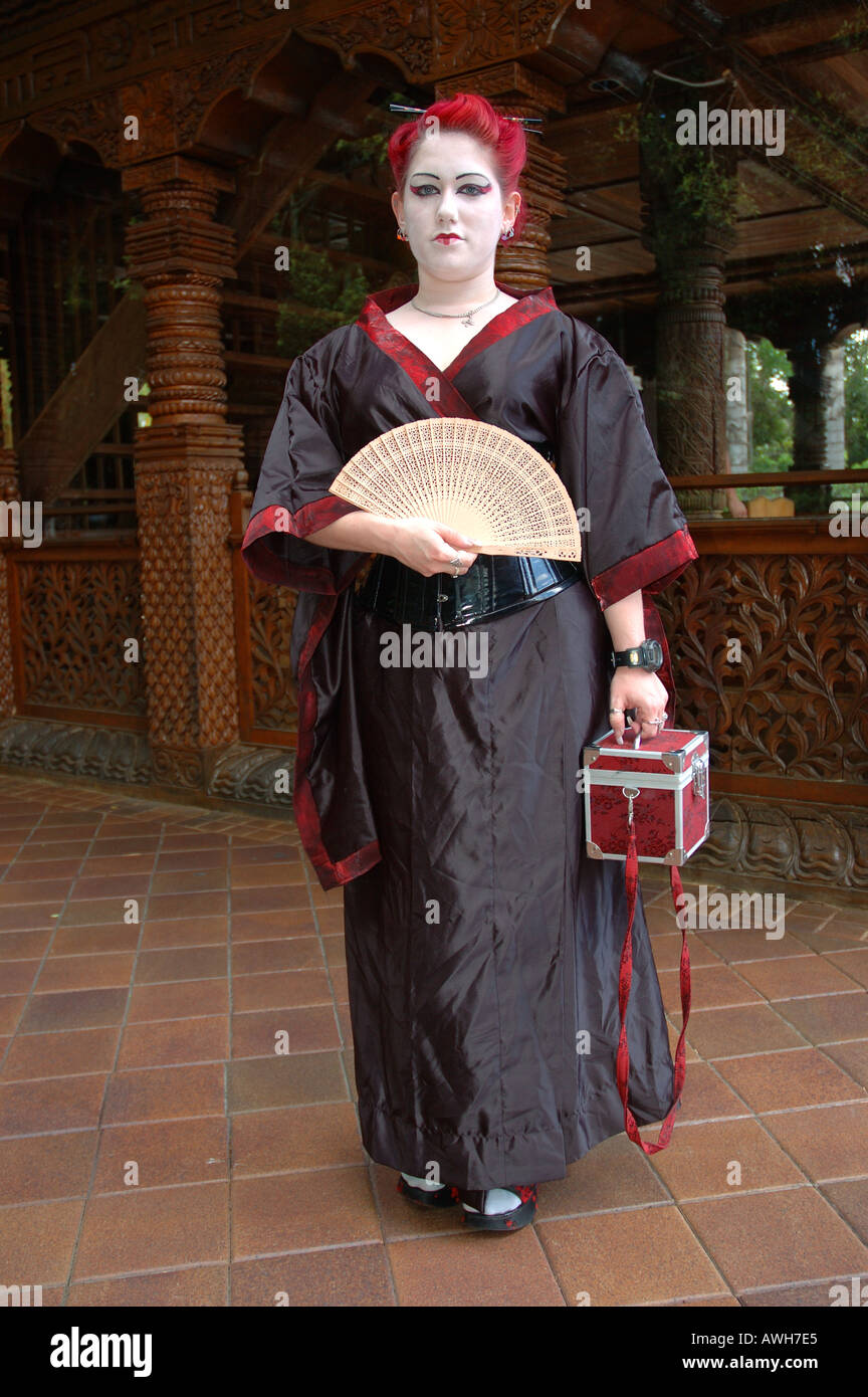 young European Goth dressed as Japanese geisha girl dsc 7112 Stock ...