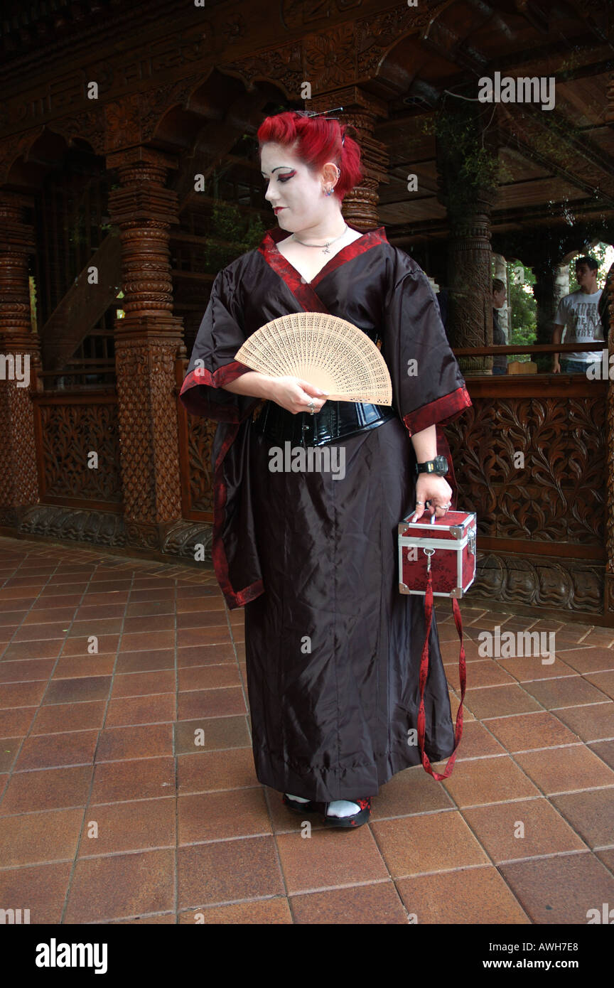 young European Goth dressed as Japanese geisha girl dsc 7113 Stock ...