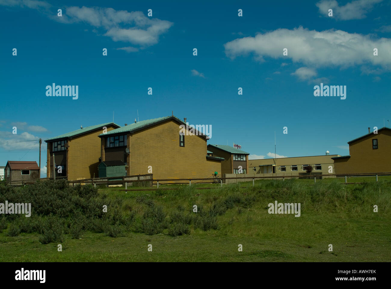 The lifeboat mens houses at Spurn Point Stock Photo - Alamy