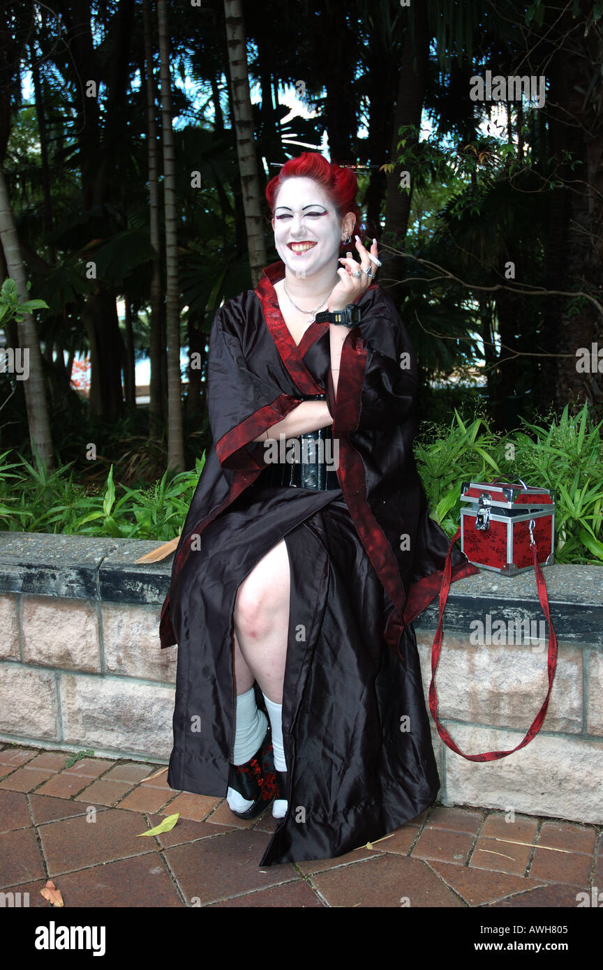 young European Goth dressed as Japanese geisha girl dsc 7126 Stock ...